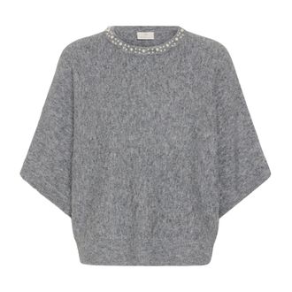 Kaffe Maille &agrave; col rond - Femme - Pulls - Gris - Taille: 44 FR