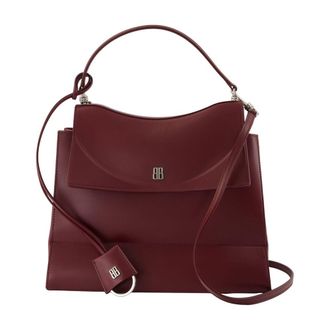 Balenciaga Womens Nano Top Handle Bag Burgundy Lambskin