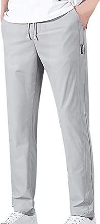 Generic Pantalon d&eacute;t&eacute; l&eacute;ger en soie glac&eacute;e pour homme - Pantalon d&eacute;t&eacute; frais et respirant - Pantalon de sport classique - Pantalon dentra&icirc;nement classique avec