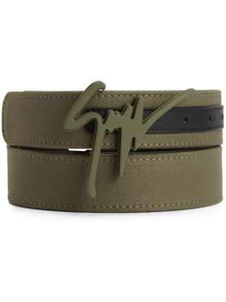 Giuseppe Zanotti ceinture à logo lettré Giuseppe - Vert