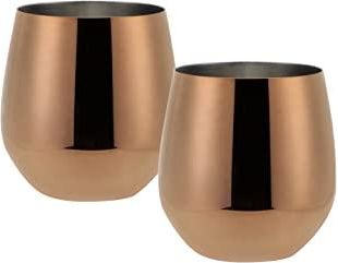 Echtwerk Echtwerk Weingläser, 2-tlg Rotweingläser, Trinkbecher aus Edelstahl, Unzerbrechliche Trinkgläser, Bruchsichere Gläser, Kupfer-Edition, 500 ml