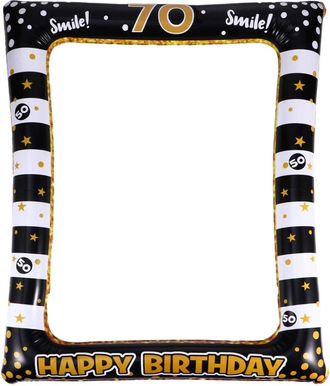 Pretyzoom Aufblasbarer Bilderrahmen 70. Nummer Selfie Bilderrahmen Fotokabine Stütze für 70. Geburtstag Hochzeit Braut Baby Weihnachtsfeier