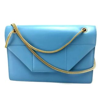 Saint Laurent Pre-owned Cuir sacs-ports-paule - Femme - Pre-owned - Bleu - Taille: ONE Size