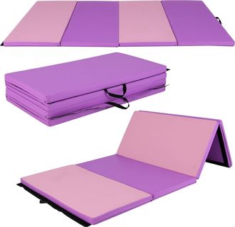 Costway GOPLUS Turnmatte klappbar, 240x116x5cm Weichbodenmatte mit Tragegriffen & Klettverschl&uuml;ssen, Gymnastikmatte f&uuml;r Gymnastik Yoga, Sportmatte Fitnessmatt