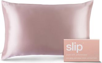 Slip 22 Momme Seidenkissenbezug in 51 x 76cm - aus 100% Maulbeer Seide, mit Rei&szlig;verschluss, atmungsaktiv, ideal f&uuml;r Allergiker, rosa
