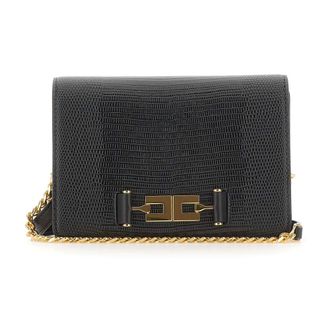 Elisabetta Franchi Femme, Sacs, Noir, Taille: ONE Size Sac bandouli&egrave;re logo