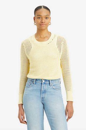 Levi's Haut Manche Longue Maille Crochet&eacute;e Superbloom - Femme - Jaune / Anise Flower - XS
