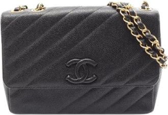 Chanel Pre-owned Sac bandouli&egrave;re en cuir caviar - Marquage Coco surpiq&ucirc;re biais - Femme - Pre-owned - Noir - Taille: ONE Size