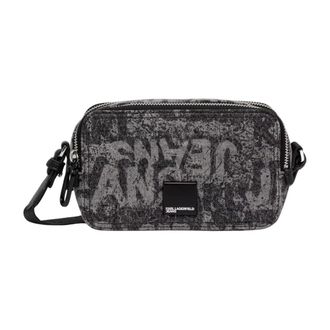 Karl Lagerfeld Denim Graphic Print Camera Bag - - Bags - Damen - Grau - ONE SIZE