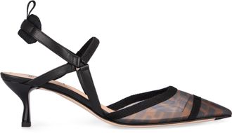 Fendi Womens Pointy-Toe Slingback Colibr&igrave; Lite Brown Polyamide; Lamb Leather Shoe