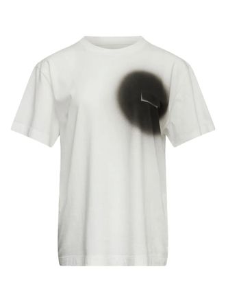 Maison Margiela t-shirt &agrave; motif et col rond - Blanc