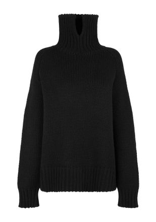 Harris Tapper Black Merino Wool Roberta Jumper Size XS