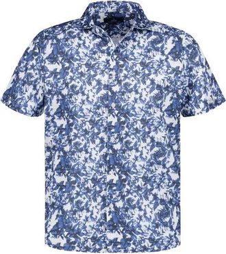 Ragman Herren Hemden blau gemustert