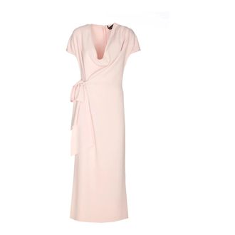 Federica Tosi Femme, Robes, Rose, Taille: 36 FR Abito Lungo Drappeggiato Scollo V in Cady