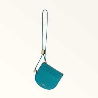 Furla Laura Kartenetui S Amatore Blue Blau Strukturiertes Leder Damen