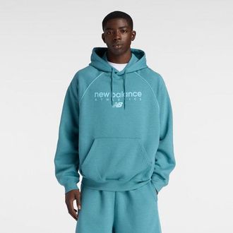 New Balance Herren Trackside Fleece Hoodie in Blau, Poly Fleece, Gr&ouml;&szlig;e 2XL