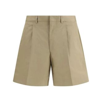 Prada Pleated Tailored Shorts - - Shorts - Herren - Beige - M