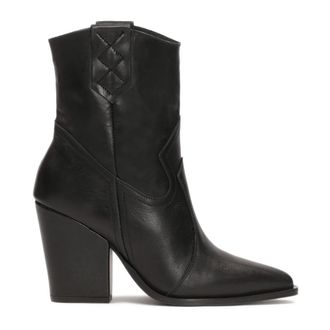Kazar Schwarze Leder-Cowboystiefel mit Absatz - - Shoes - Damen - Schwarzk - 40 EU