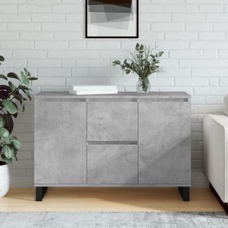 vidaXL Buffet gris b&eacute;ton 101,5x35x70 cm bois ding&eacute;nierie Vidaxl
