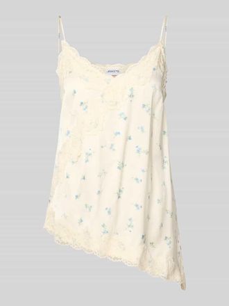 Jake*s Casual Blusentop aus Viskose mit Spitzenbesatz