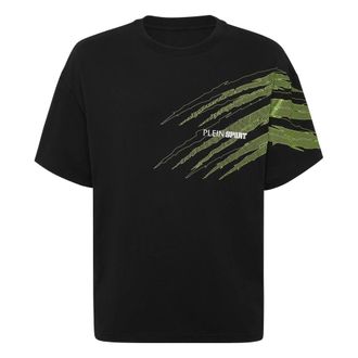 Plein Sport Homme, Tops, Noir, Taille: XL T-Shirt Col Rond Ss Scratch