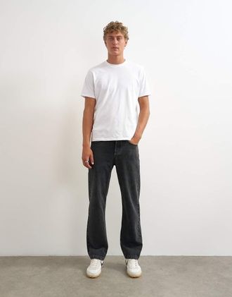 Topman Jeans mit geradem Schnitt in clean washed black-Schwarz