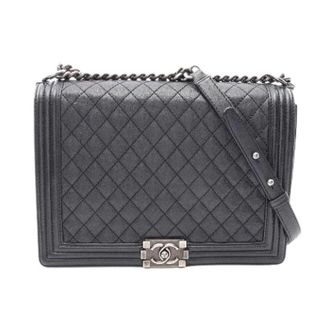 Chanel Sac bandouli&egrave;re Pre-owned Boy en cuir caviar - Femme - Pre-owned - Noir - Taille: ONE Size