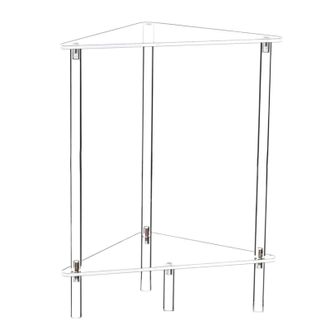 Generico Transparenter Beistelltisch, transparent, Acryl, dreieckig, modern, 2 Ebenen, Aufbewahrung, Nachttisch, Regal f&uuml;r Zuhause, Ecke, Foyer, Wohnzimmer, K&uuml;