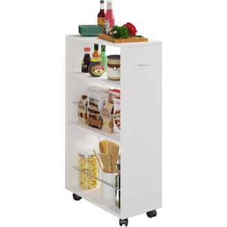 ebuy24 Ebuy24 - Mobilier de cuisine Tusal h. 85 x l. 25 x p. 50 cm Blanc