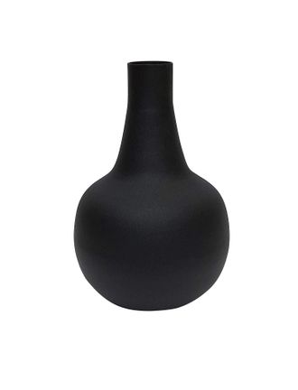 LaLe Living Vase Lamia in Schwarz, H: 23cm, Matte Oberfl&auml;che als dekorative Tischdeko Blumenvase im Wohnzimmer, B&uuml;ro und Esszimmer