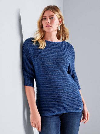 Emilia Lay Pullover U-Boot-Ausschnitt Emilia Lay blau