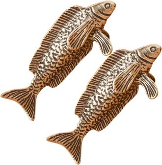 Amosfun 2 St&uuml;ck Messing Fischstatuen Retro Kunsthandwerk Stabile Messingskulptur Mit Glatter Oberfl&auml;che Kompakte Tischdekoration F&uuml;r Innenr&auml;ume