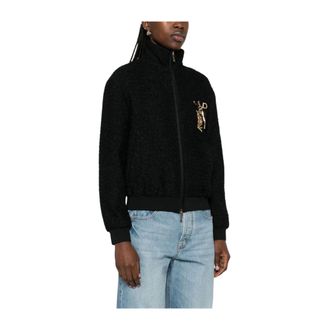 Emporio Armani Femme, Sweatshirts et sweats &agrave; capuche, Noir, Taille: 38 FR Veste Zipp&eacute;e Appliqu&eacute;