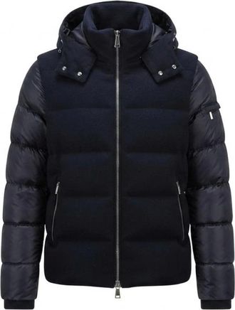 Moorer Homme, Vestes, Bleu, Taille: XL Veste &agrave; corps textur&eacute; avec manches matelass&eacute;es