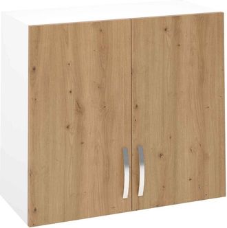 PEGANE Meuble haut de cuisine avec 2 portes coloris Chêne Albar - Hauteur 70 x Longueur 80 x profondeur 33 cm