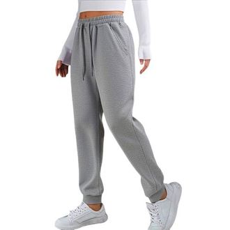 Generic Pantalon de surv&ecirc;tement pour femme - Couleur unie - D&eacute;contract&eacute; - Multi-usage - Cuffed Cuffed - Pantalon femme &eacute;l&eacute;gant, gris, 3XL