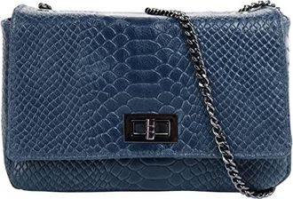 Cluty Sac &agrave; bandouli&egrave;re Damen echt Leder | Made in Italy | Crossbody look croco | Pochette de f&ecirc;te avec fermeture rotative 021221