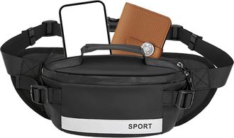 Generic Reflektierende Fanny Pack - 26x15cm Nylon, G&uuml;rteltasche f&uuml;r M&auml;nner, Brusttasche | Reisen Laufen Wandern Fitnessstudio Sport Urlaub Pendeln Outdoor Die