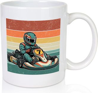 Generic Cooles Go Kart | Go Kart | Retro - Tasse Weiss - Kaffeetasse/Geschenk/Familie