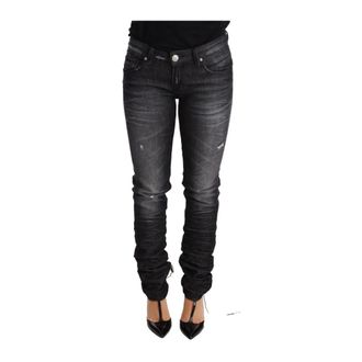 Acht Acht, Femme, Jeans, Noir, Taille: W26 Jean Skinny Taille Basse en Denim