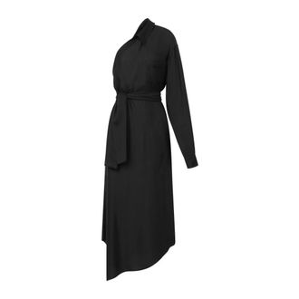 Moschino Asymmetric Neck Shirt Dress - - Dresses - Damen - Schwarzk - M