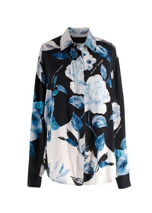 Off-white Blue and Black Floral Shirt Size XS
