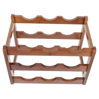 Lurrose Sewroro Bambus Weinregal Freistehend Stabiles Holz Weinlagerregal mit Abgerundeten Ecken Kleiner Weinst&auml;nder f&uuml;r Zuhause Hotel Bar und Restaurant Wein