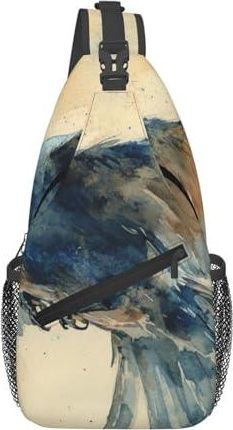 Generic Flying Bluebird Sac &agrave; bandouli&egrave;re de voyage pour homme Sac &agrave; dos de randonn&eacute;e