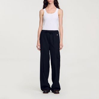 Sandro Pantalon taille &eacute;lastiqu&eacute;e