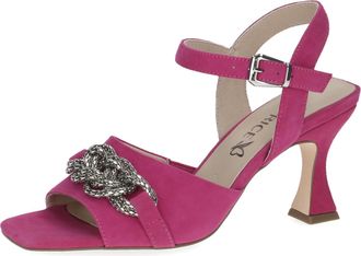 Caprice Damen Sandalen mit Absatz aus Leder mit Riemchen, Lila (Fuchsia Suede), 36 EU