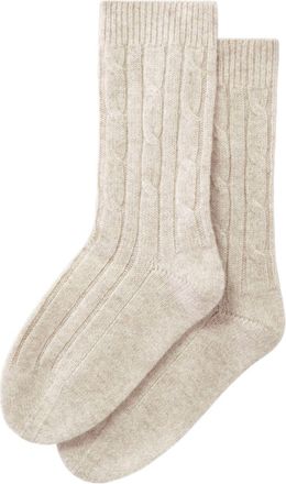 Pringle Of Scotland Kaschmirsocken mit Zopfmuster - Nude
