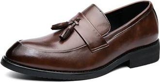 Generic Mocassins tendance &agrave; enfiler confortables &agrave; bout pointu pour homme - Chaussures habill&eacute;es antid&eacute;rapantes pour le travail ou le bureau, marron, 39 2/3 