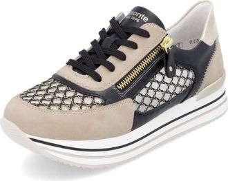 Remonte Damen Low-Top Sneaker D1329, Frauen Halbschuhe,lose Einlage,Sportschuhe,Freizeitschuhe,Turnschuhe,Laufschuhe,Freizeit,schwarz Kombi (03),37 EU