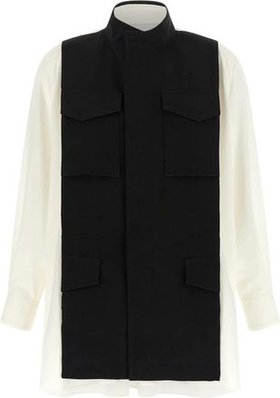 sacai Femme, Blouses et Chemises, Multicolore, Taille: 40 FR Chemise Hybride